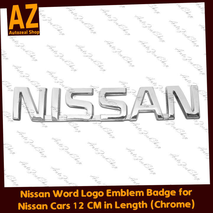 Nissan Word Logo Emblem Badge for Nissan Cars 12 CM in Length (Chrome ...