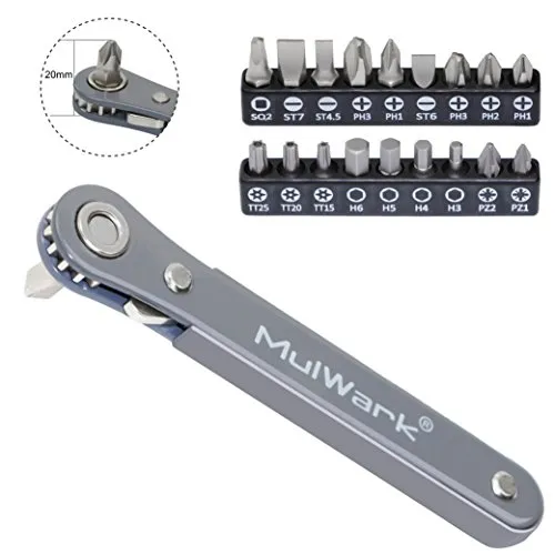 MulWark 20pc 1/4 Ultra Low Profile Mini Ratchet Wrench Close Quarters ...
