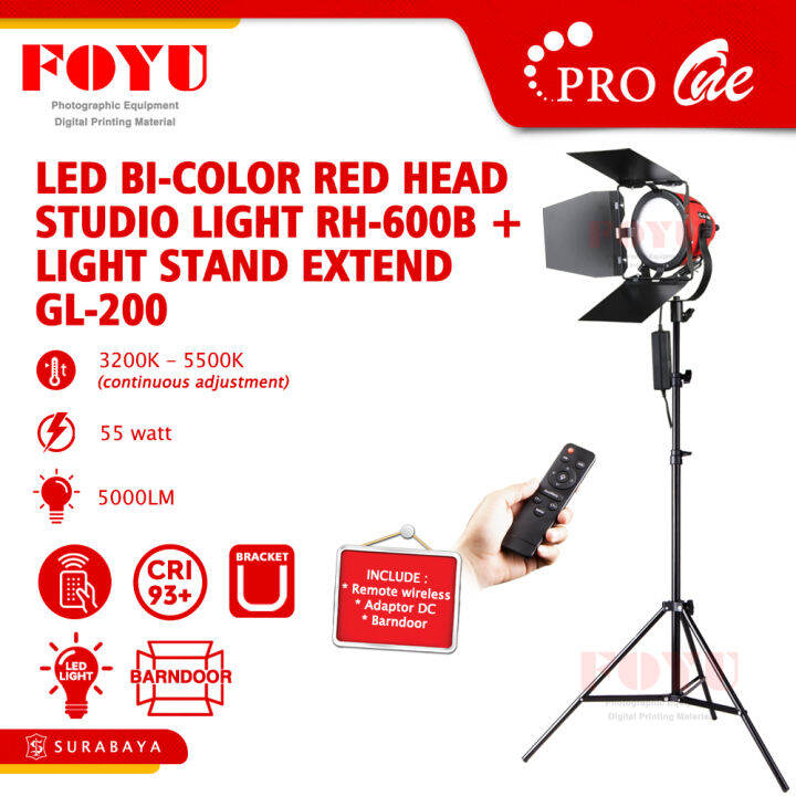 Lampu LED BiColor Red Head Studio Light Continuous Kelvin Foto Video MUA Photobooth 55 Watt Pro ...