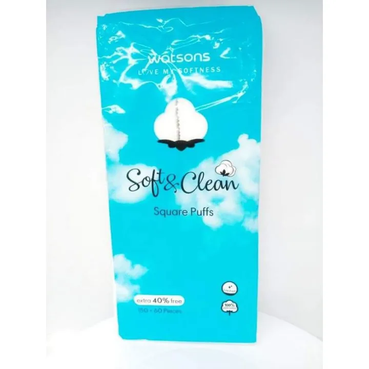 Wátsöns Soft & Clean Square Puffs 150 + 60 pieces 100% Cotton | Lazada PH