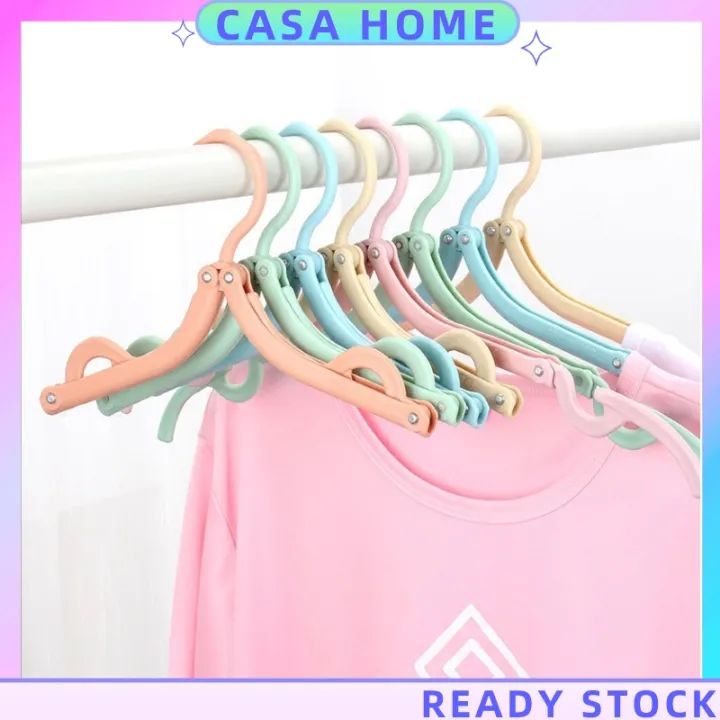 CASA Mini Hanger Portable Folding Travel Foldable Plastic Hanger Non ...
