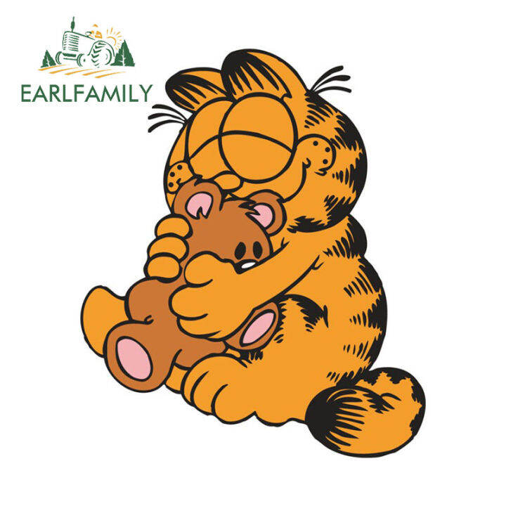 EARLFAMILY 13cm x 11.0cm Garfield Car Sticker Waterproof Cartoon Anime ...