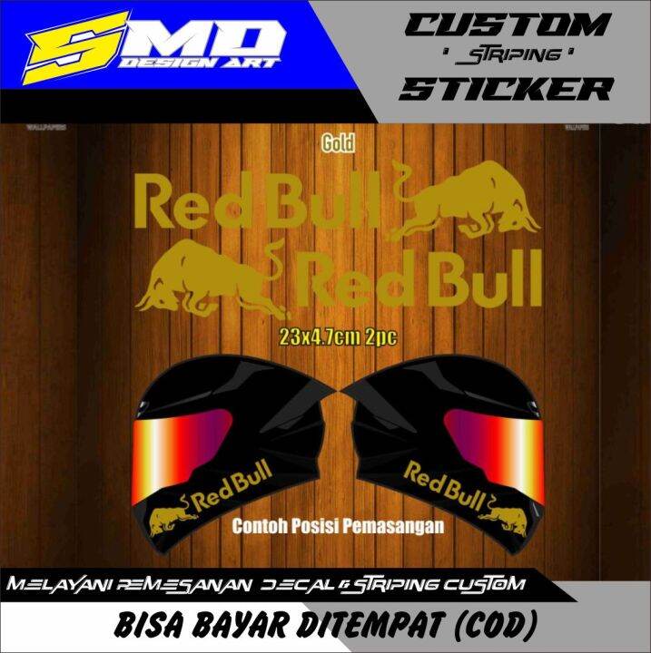 CUTTING STICKER HELM/MOTOR RED BULL MURAH VARIASI RED BULL STRIPING ...