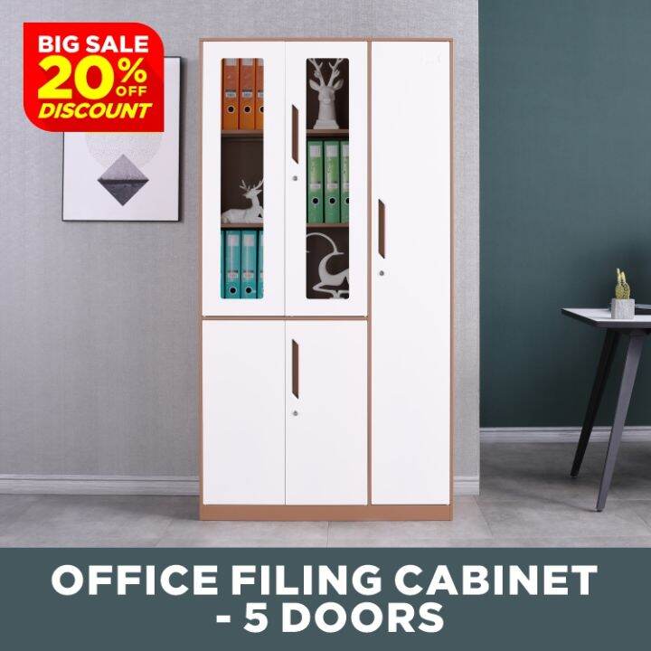 5 DOORS OFFICE FILING CABINET Durable Modern office furniture metal bookcase locker storage ...