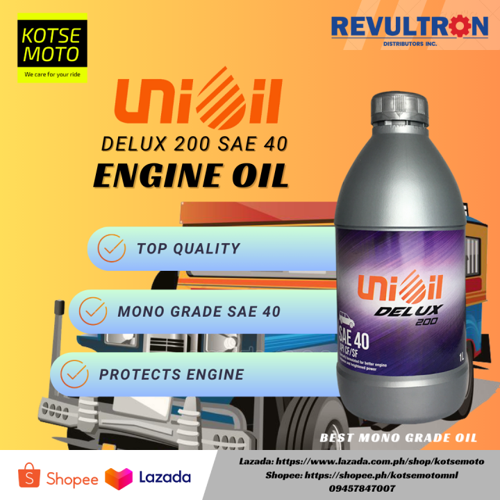UNIOIL DELUX 200 SAE 40 MONOGRADE 1 LITER | Lazada PH