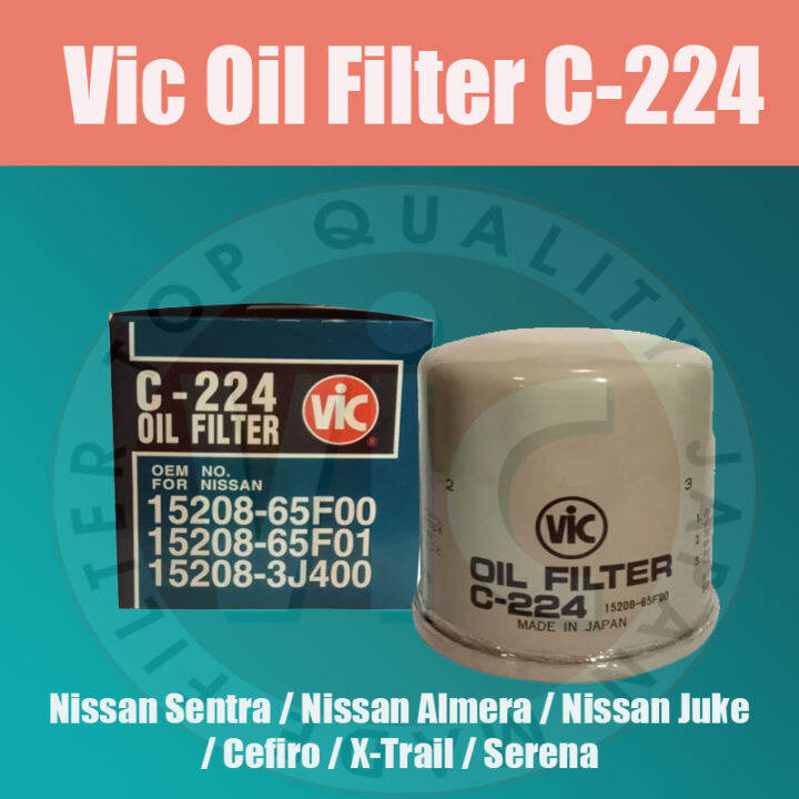 Vic Oil Filter C-224 for Nissan Sentra / Nissan Almera / Nissan Juke / Cefiro / X-Trail / Serena ...