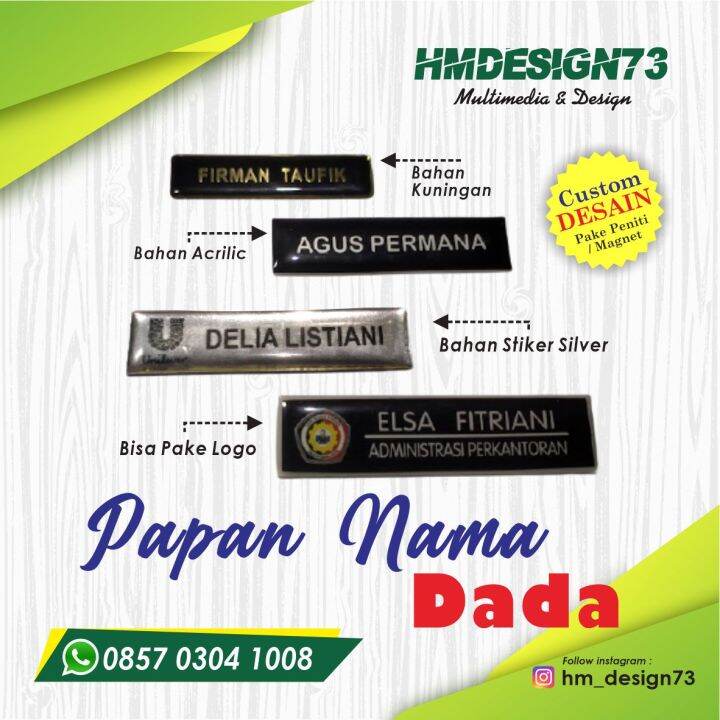 PAPAN NAMA DADA KUNINGAN/ PAPAN NAMA PNS/ PAPAN NAMA KADES | Lazada Indonesia