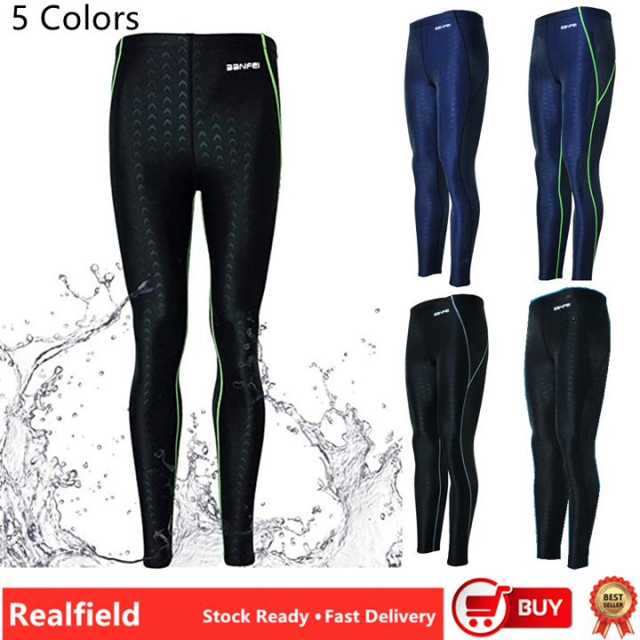 Men Fast Drying Long Swimming Pants High elastic Waterproof Imitation ...