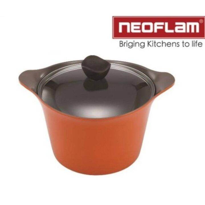Neoflam Aeni 7.6litre soup pot/Nonstick/Orange | Lazada