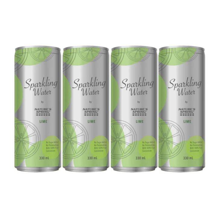 Natures Spring Sparkling Water Lime 330ml - Pack of 4s | Lazada PH