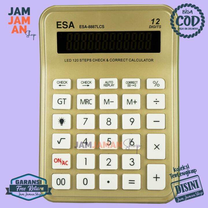 Kalkulator Basic Function ATK Minimalis Menyala Dalam Gelap Esa 8887CS ...