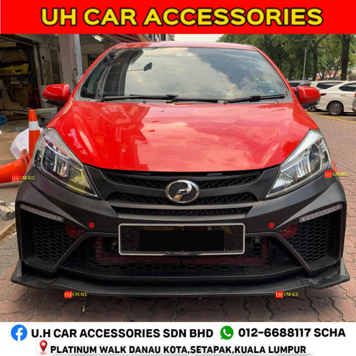 NEW MYVI 2017-2019 GT SPORT FRONT BUMPER BODYKIT WITH DRL DAYLIGHT | Lazada