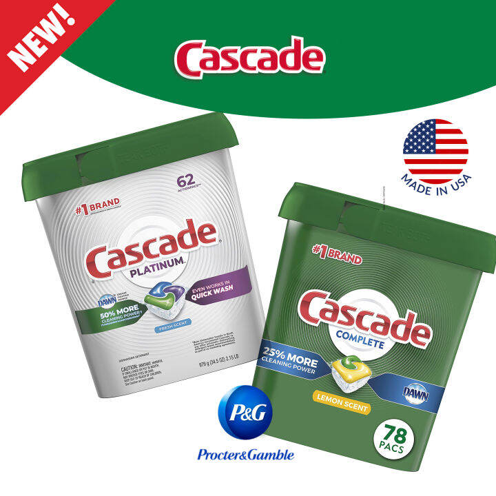 Cascade Platinum 62 Actionpacs , Fresh Scent Cascade Dishwasher Pods ...