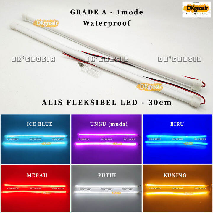 isi 2buah - Lampu alis 30cm - lampu senja alis motor mobil fleksibel ...