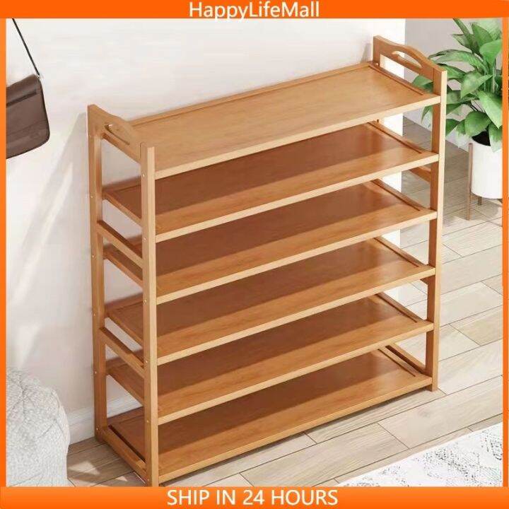 shoe rack organizer [COD]5 Layer shoe rack Tier Bamboo Stackable Shoes ...