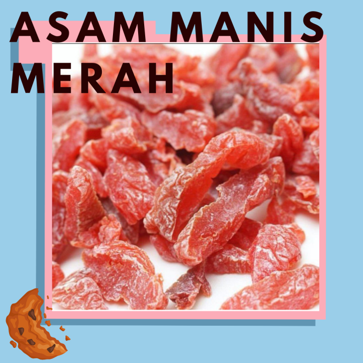 【SNACK】Halal asam merah potong/ Asam Manis /dried red rose plum /红玫瑰梅条 ...