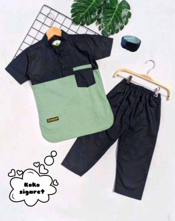 เสื้อ Koko Boy Kurta Koko เด็กบวกกะโหลกศีรษะ-Cap และสามารถ Cod | Lazada ...