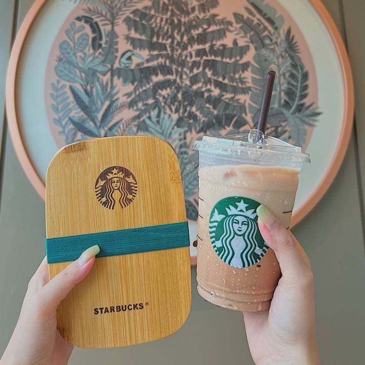 Starbucks lunch box/bamboo cover stainless insulated lunch box/office ...