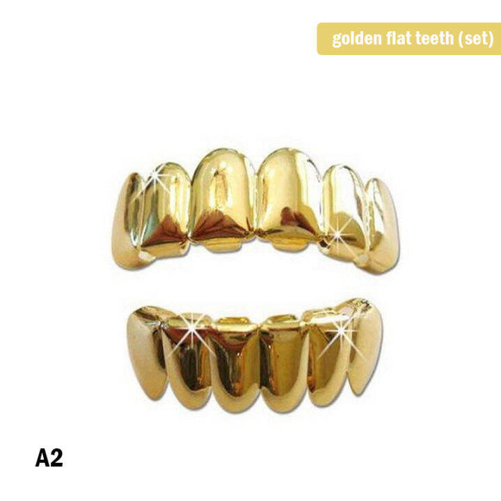 [Dream edges] New Custom 14k Gold Plated Hip Hop Teeth Grillz Caps Top ...