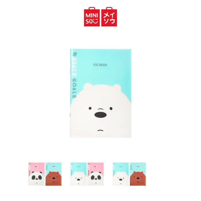Miniso We Bare Bears 40 Pages Saddle Stitch Book Hardcover Memo Book ...