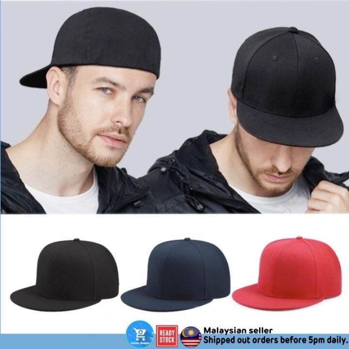 Cotton Full cap Hip Hop Straight Brim 56cm,58cm & 60cm non-adjust ...