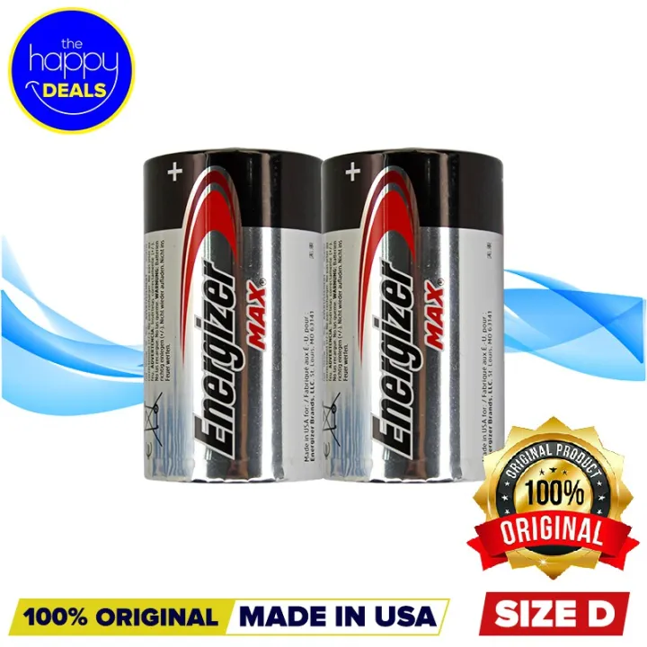 Energizer Max Alkaline Size D Batteries Pack of 2 | Lazada PH