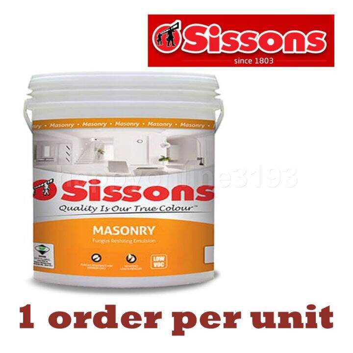 7L SISSONS MASONRY PAINT Fungus Resisting Emulsion Finish | Lazada