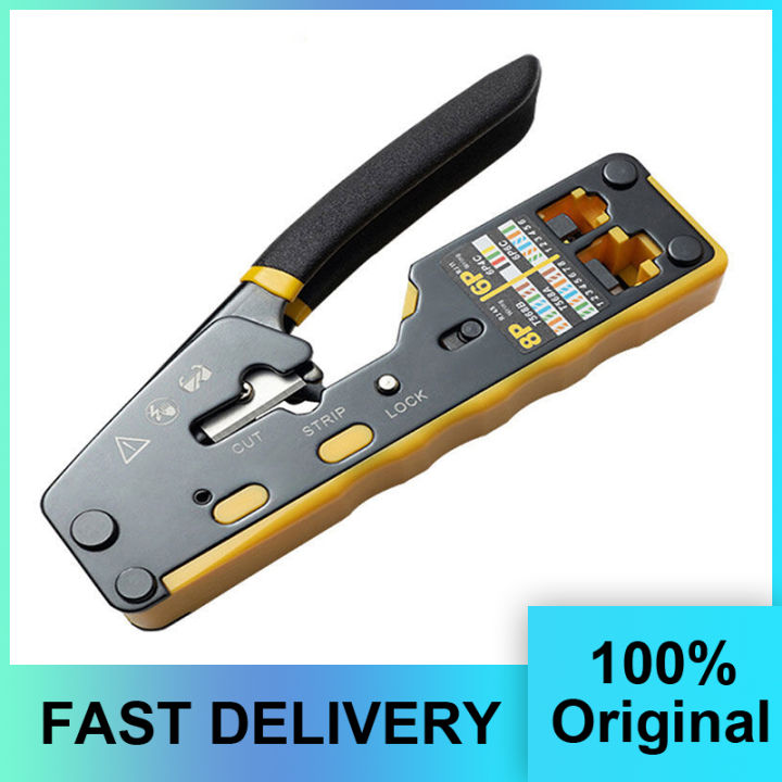 Crimp Tool Pass Through Crimper Cutter for Cat6 Cat5 Cat5e 8P8C Modular ...