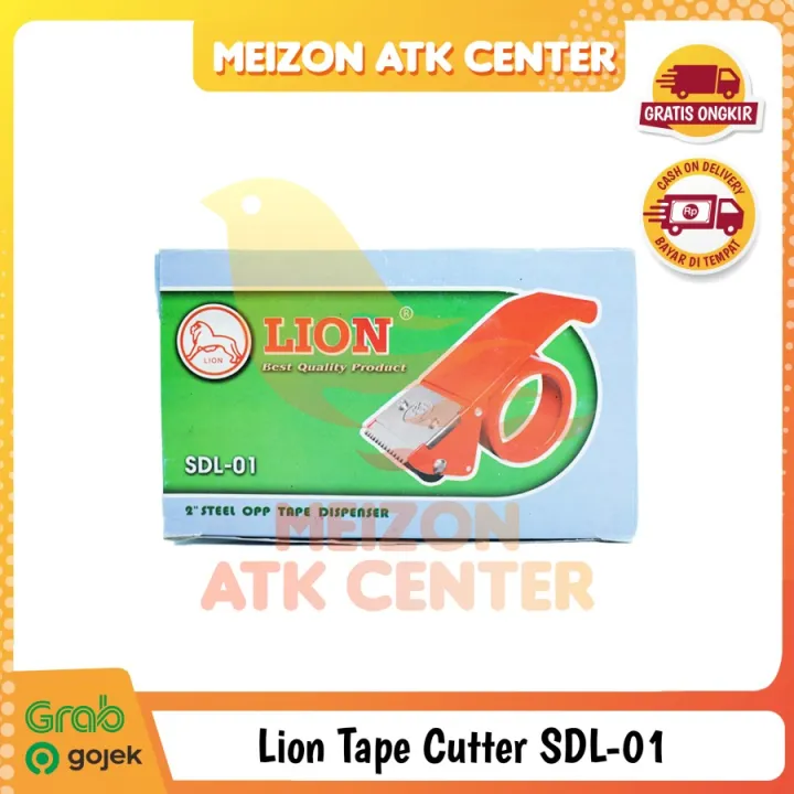 LION Tape Dispenser SDL 01 Pemotong Lakban Besi OPP Cutter 2" [1 PCS ...