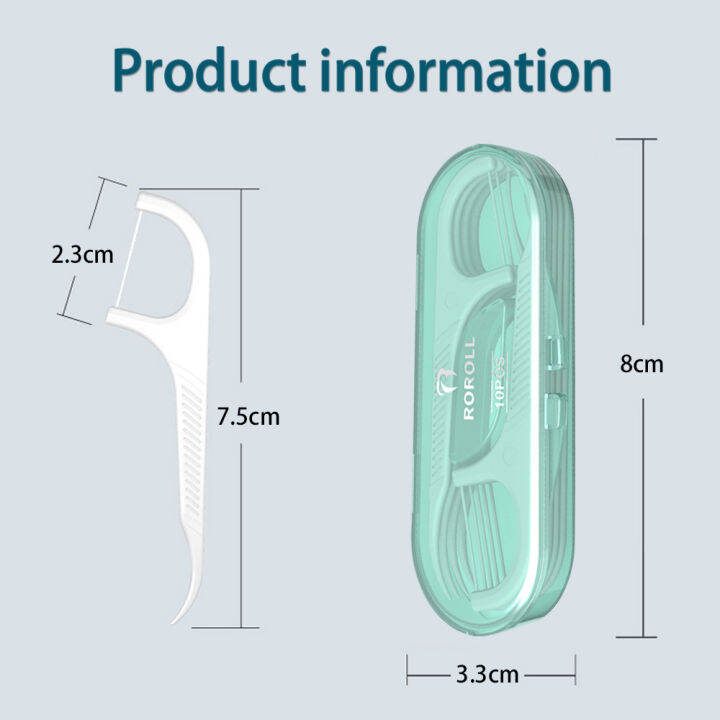 Dental Floss Picks with Travel Case, 10 PCS Disposable Toothpicks Picks ...