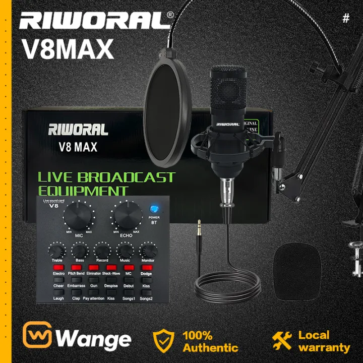 RIWORAL V8 MAX Condenser Microphone Set can be used directly for live ...