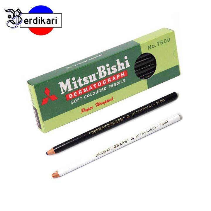 Pensil Kaca Dermatograph Mitsubishi Hitam/Putih/Warna Pencil Glass ...