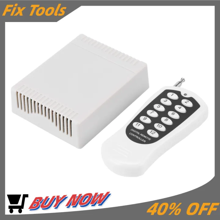 DC 12V Relay 12 Channel Wireless RF Remote Control Switch Transmitter ...