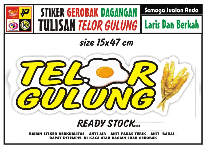STIKER KACA GEROBAK TULISAN TELOR GULUNG | Lazada Indonesia