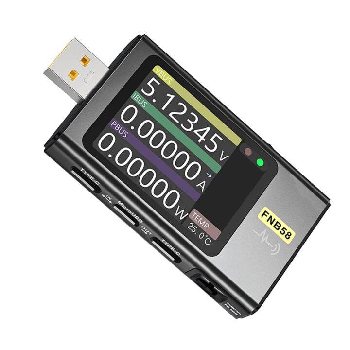 USB Tester Black USB Tester FNB58 USB Type-C Fast Charge Protocol Power ...
