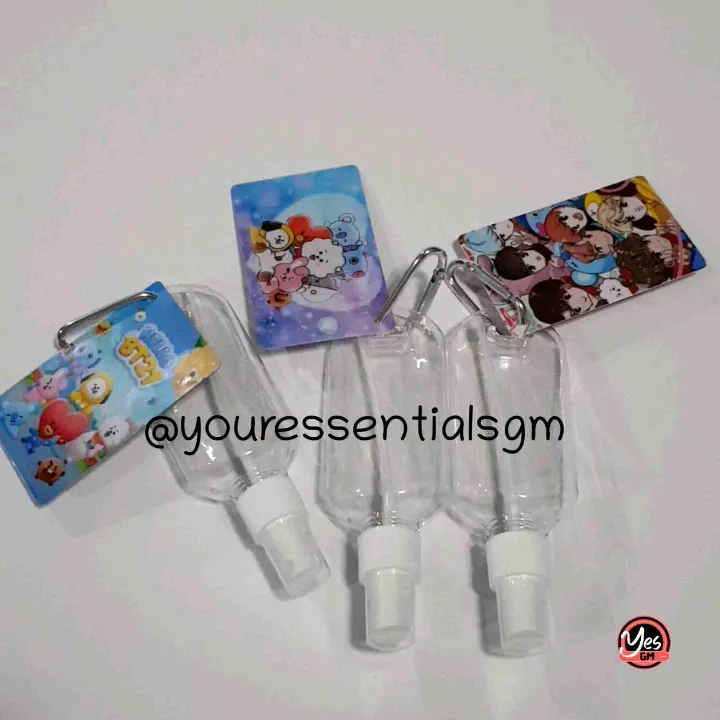 KPOP BTS BT21 PVC CARD TAG WITH ALCOHOL SPRAY BOTTLE | Lazada PH