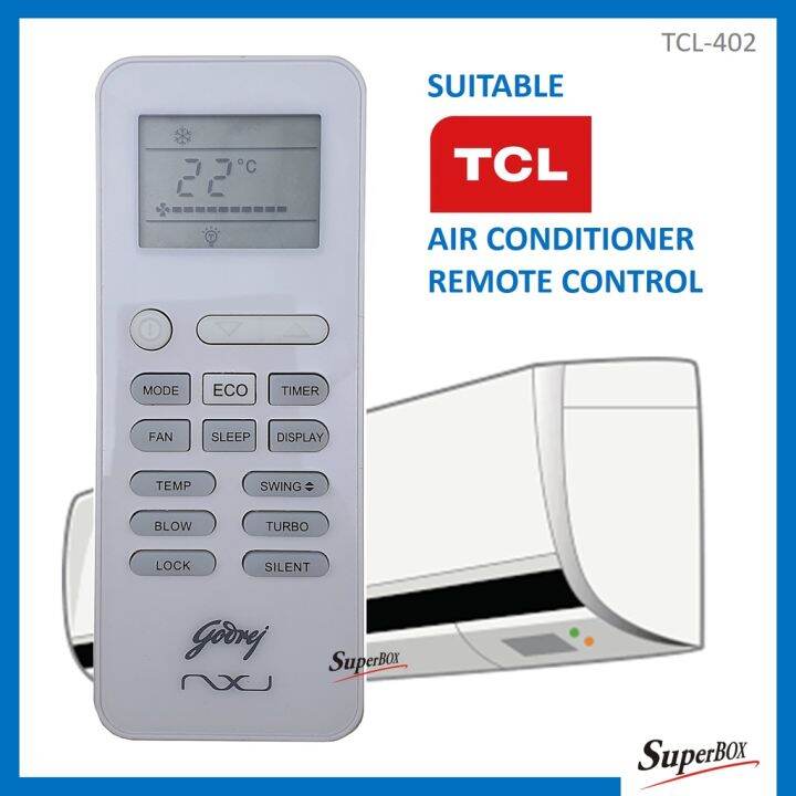 TCL Replacement For TCL Air Cond Aircond Air Conditioner Remote Control ...