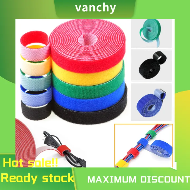 Vanchy 10M Roll Reusable Velcro Cable Straps Cable Ties Sticker Strap ...