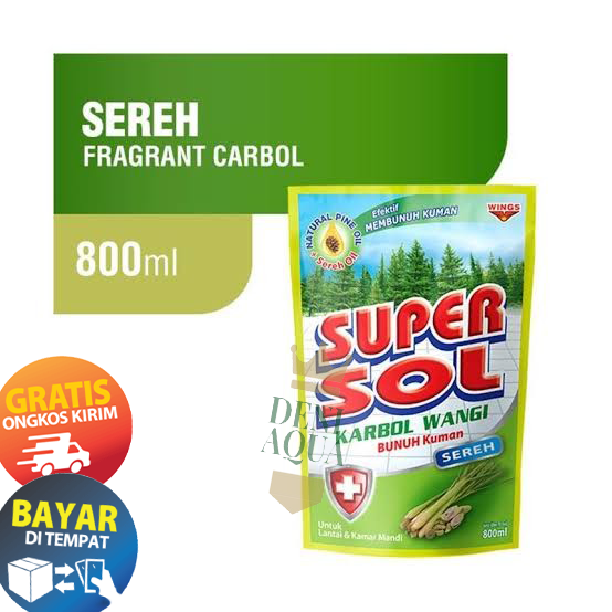 Super sol karbol wangi sereh 800ml pewangi lantai | Lazada Indonesia