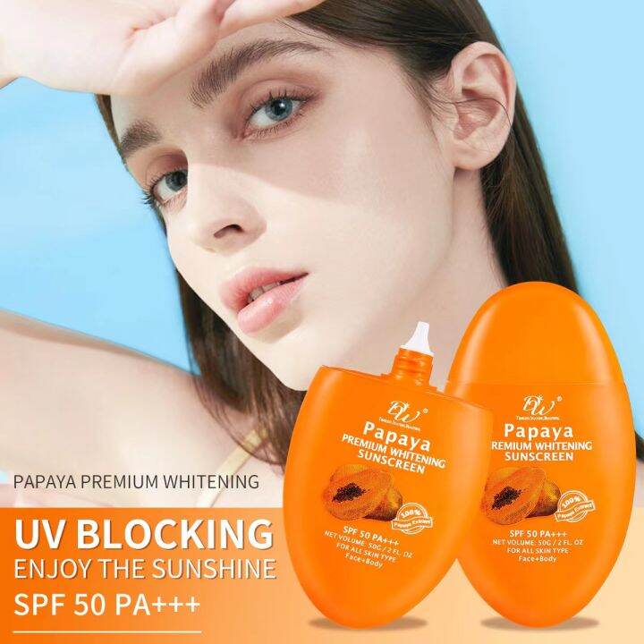 DW Papaya Premium Whitening Face & Body Sunscreen SPF50 PA+++ For All ...