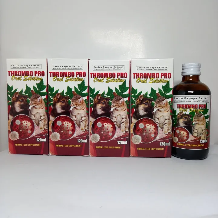 [VET SUPPORT] 4 BOTTLES THROMBO PRO 120mL Oral Solution for Dogs & Cats ...