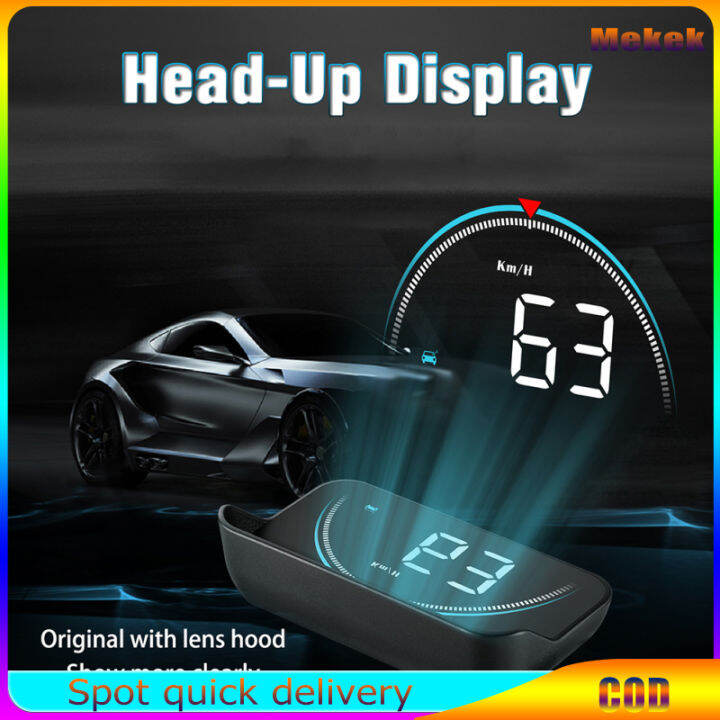 โปรเจ็คเตอร์กระจกบังลมเครื่องวัดความเร็วดิจิตอลสีสดใสแสดงที่ OBD2รถ ...