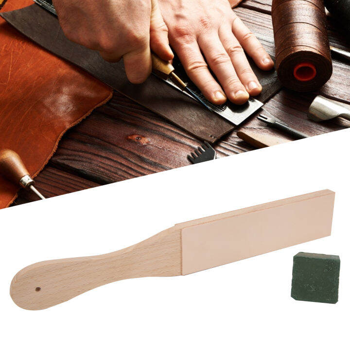 Leather Polish Sharpening Strop ทนทาน Polish Sharpening Strop Wood ...