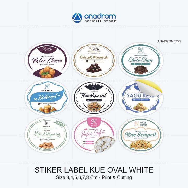 Stiker Label Kue Oval White | Sticker Label Kue Kering | Anadrom 3356 ...
