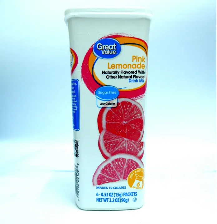 GREAT VALUE PINK LEMONADE SUGAR FREE 6 PACKETS 🤪 | Lazada PH