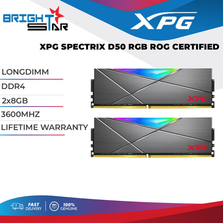 ADATA XPG Spectrix D50 RGB 16GB(2x8GB Kits) 3600MHz DDR4 LongDimm ROG ...