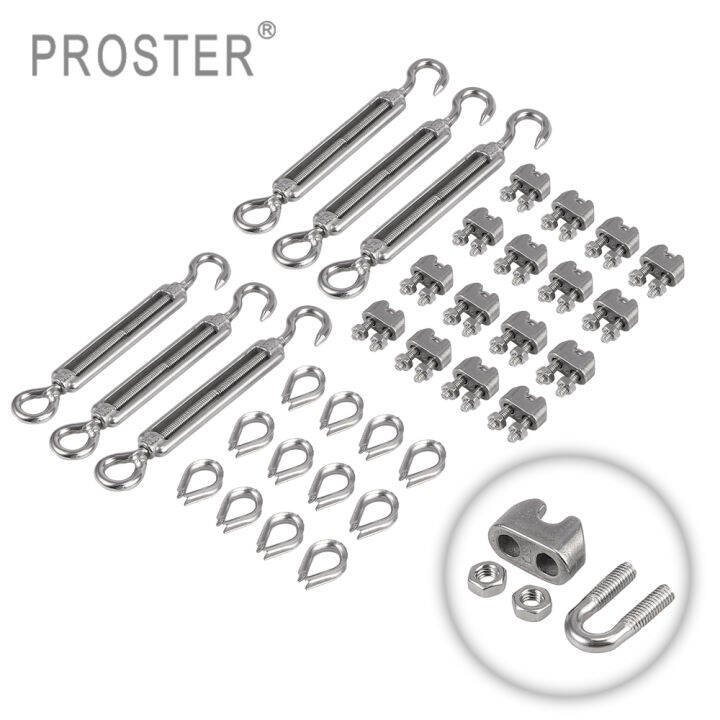 Proster 6 Piece Set / Tension ( EYE & Hook, M6 ) 16-pcs 1 / 2 inch Wire ...