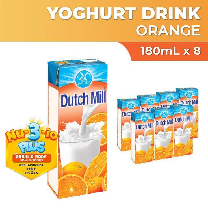 Dutch Mill Yoghurt Drink Orange Juice 180ml x 8 | Lazada PH