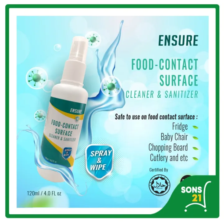 Ensure Food-Contact Surface Cleaner Sanitiser NSF & HALAL Certified ...