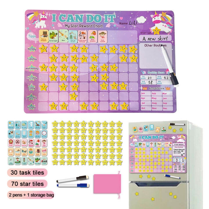 Magnetic Behavior Star Reward Chore Chart Educational Learning Chart ...